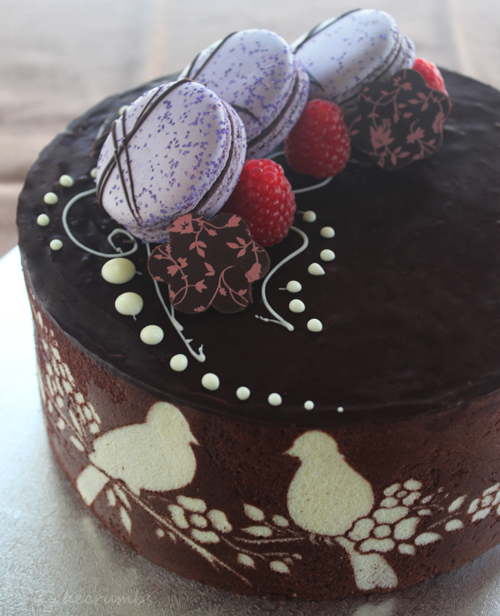 Joconde Imprime with Chocolate, Hazelnut and Raspberry Entremet ...